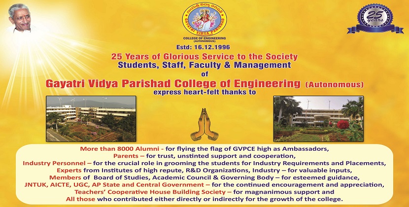 Welcome to Gayatri Vidya Parishad College of Engineering (Autonomous)